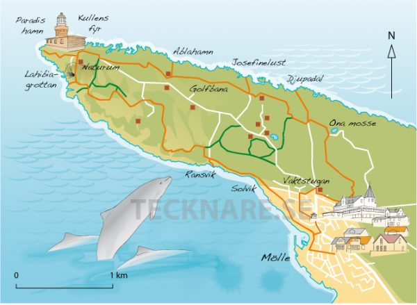 Illustrated map of Kullaberg, Sweden - Robert Toth, Art, Graphics & Web ...